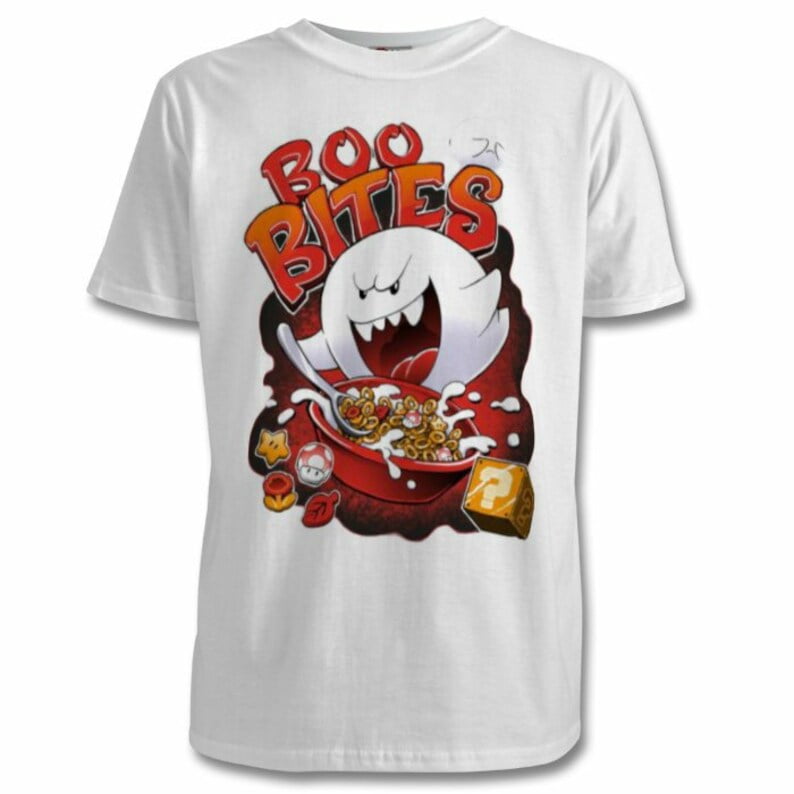 Super Mario Bro's - Boo Bites Cereal T-Shirt - Walmart.com