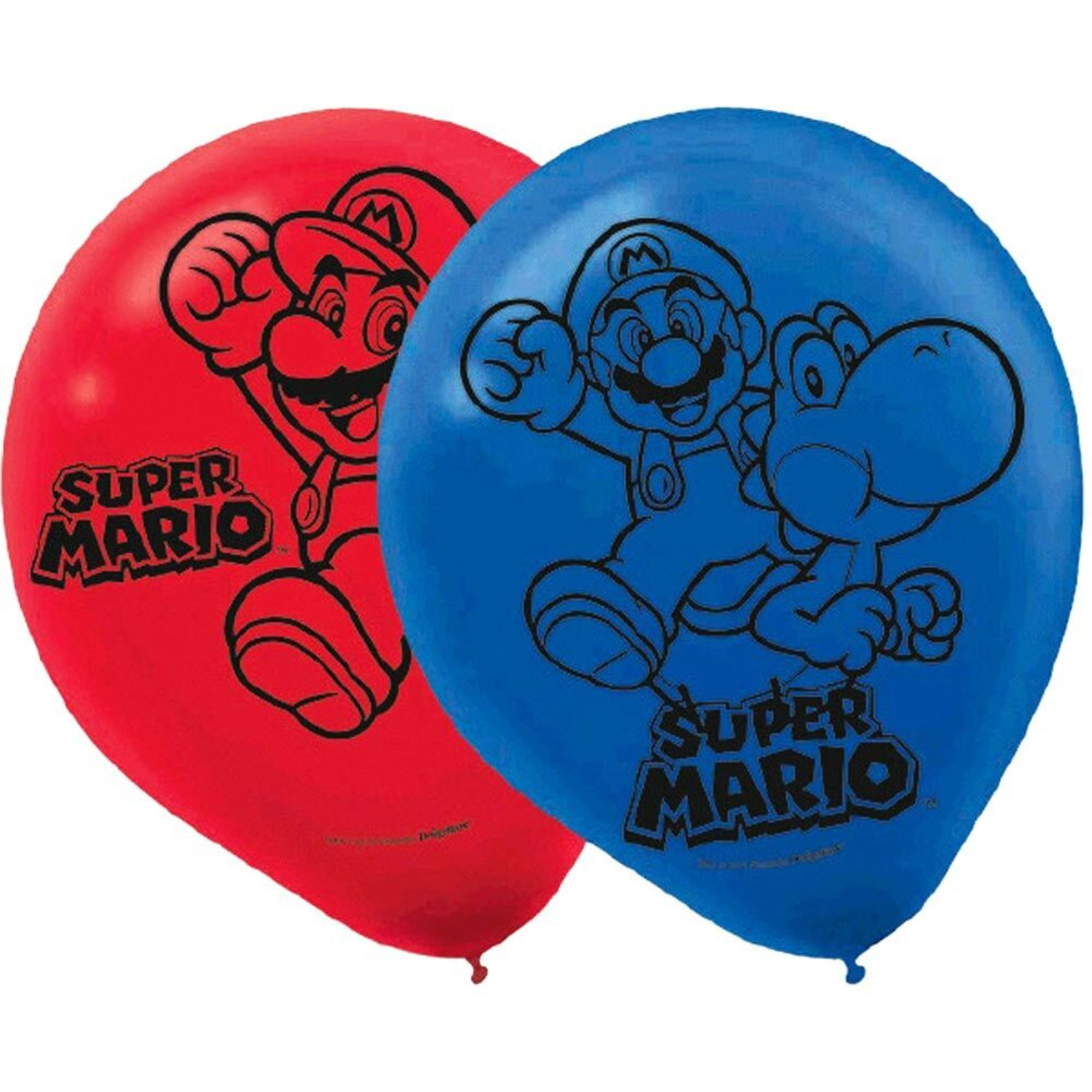 Super Mario Bros. 12" Red/Blue Party Balloons, 6-Pack - Walmart.com