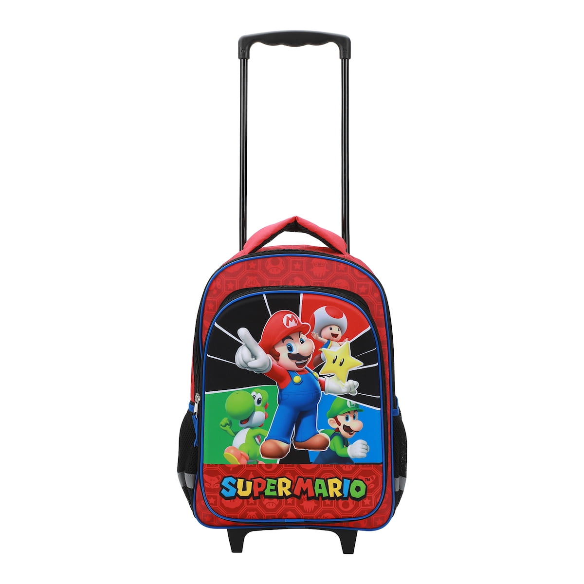 Super Mario Bros 16 Retractable Trolly Backpack with Rolling Wheels ...