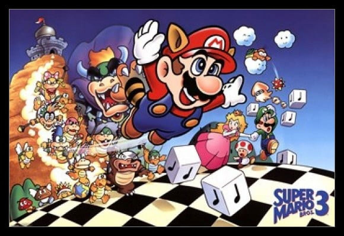 Super Mario Bros. 3 Laminated & Framed Poster (36 x 24) - Walmart.com