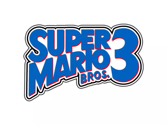 Super Mario Bros 3 Logo Waterproof Sticker Phone Decal Water Bottle ...