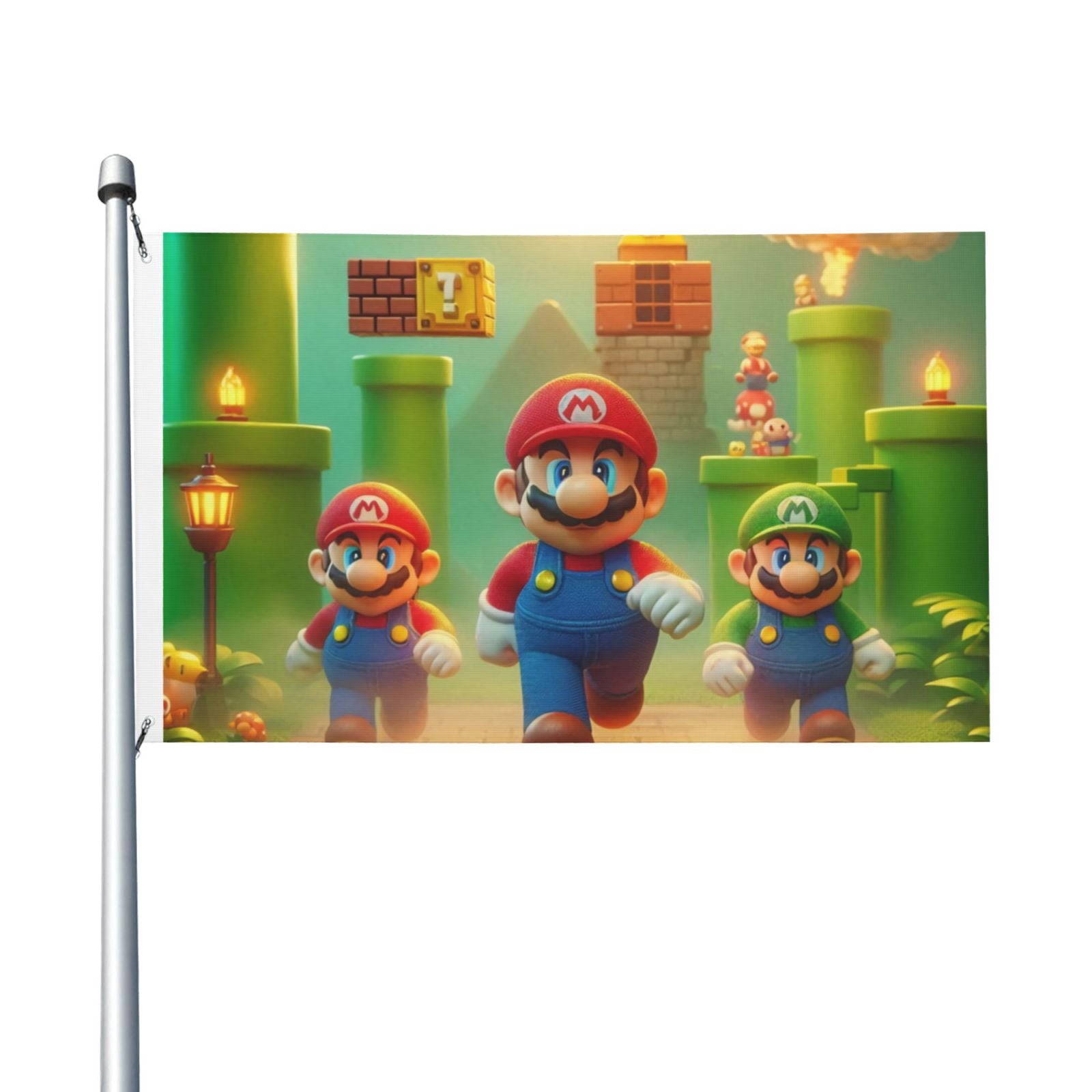 Super Mario Bros 3x5ft Face Flag Fade Proof Holiday Fall Flag Outdoor ...