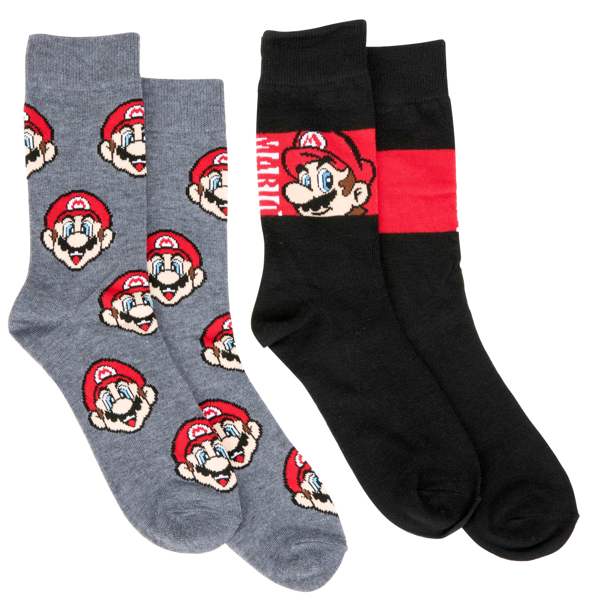 Super Mario Bros 877228 Men Mario Icons Crew Socks - Pack of 2 ...