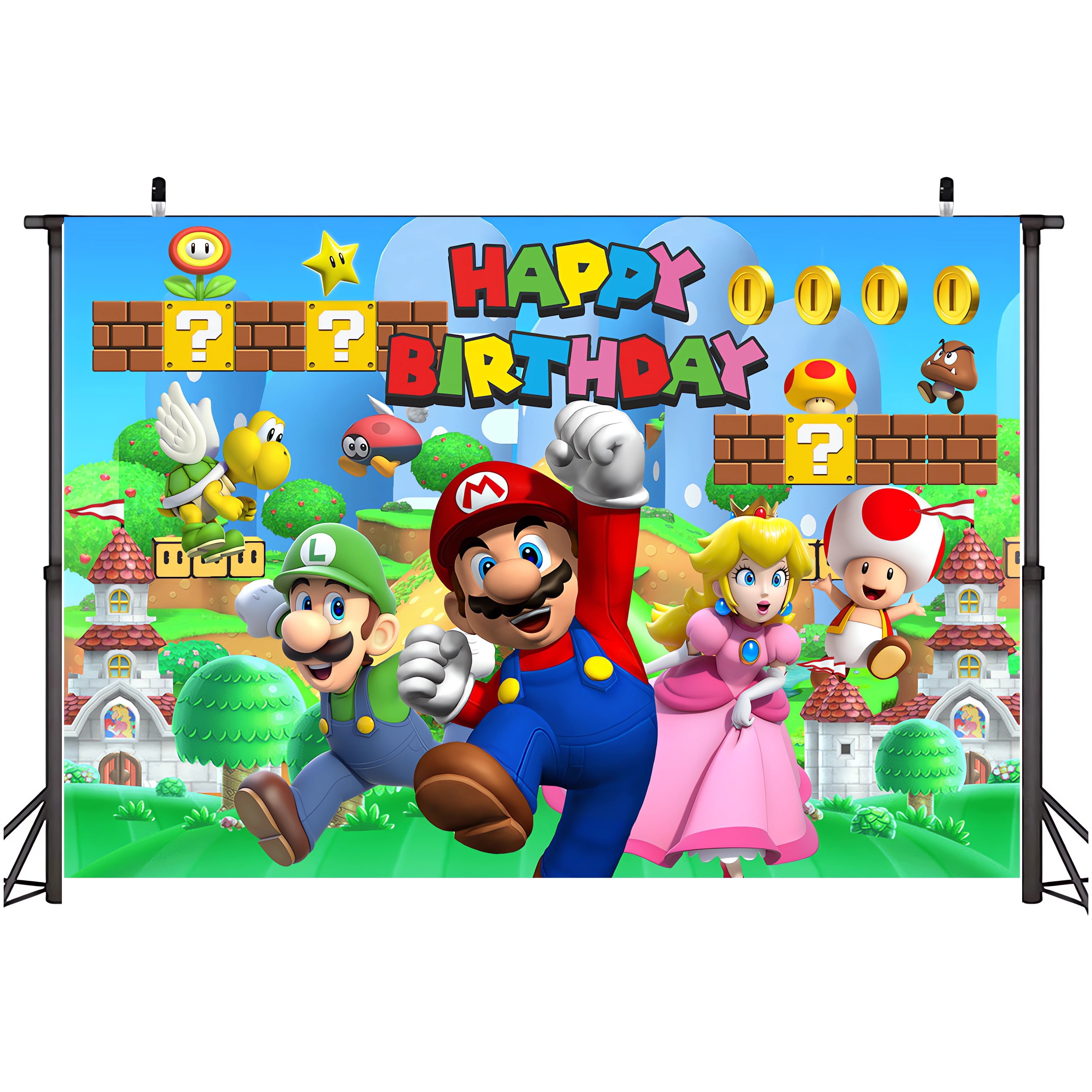 Mario Backdrop,Mario Birthday Party Banner Background for Photography ...