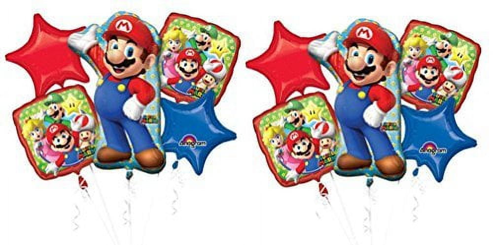 Super Mario Bros Balloon Bouquet - Super Mario Balloons - 10 Pieces ...