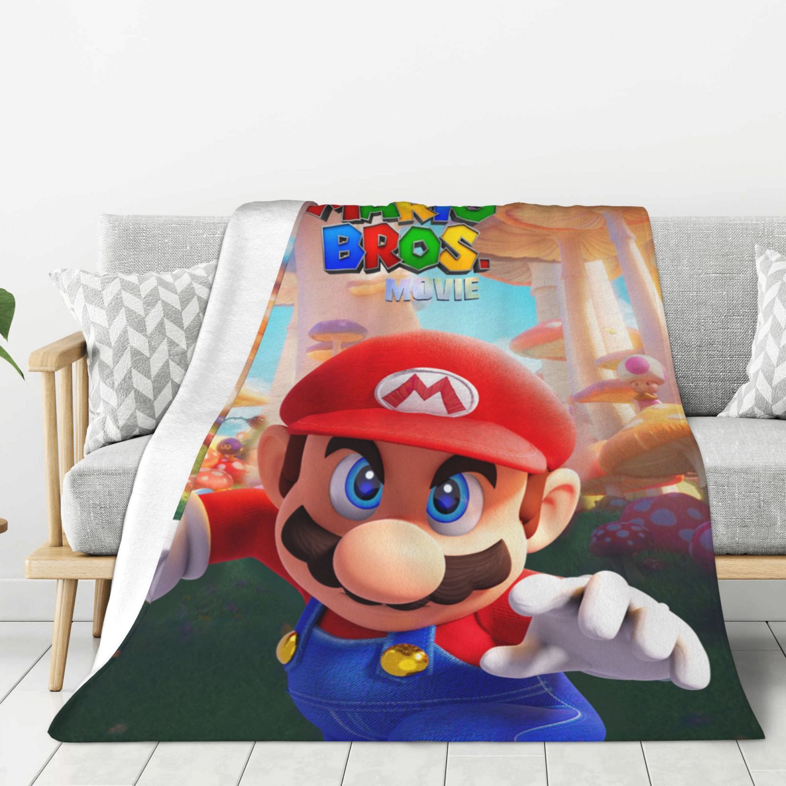 Super Mario Bros. Blanket Cozy Ultra-Soft Micro Flannel Throw Blanket ...