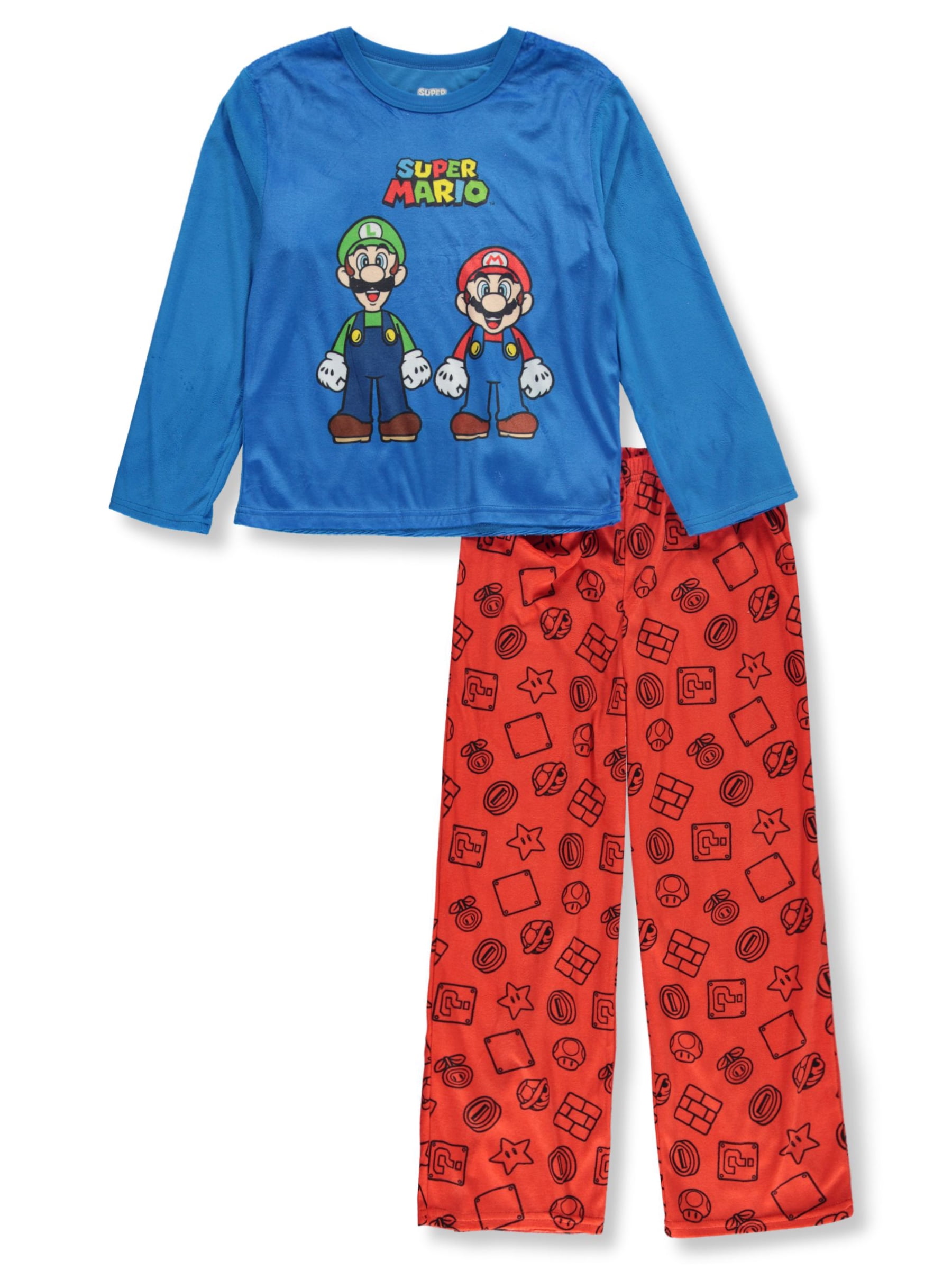 Super Mario Bros. Boys' 2-Piece Luigi Pajamas Set Color: multi Size: 10 ...