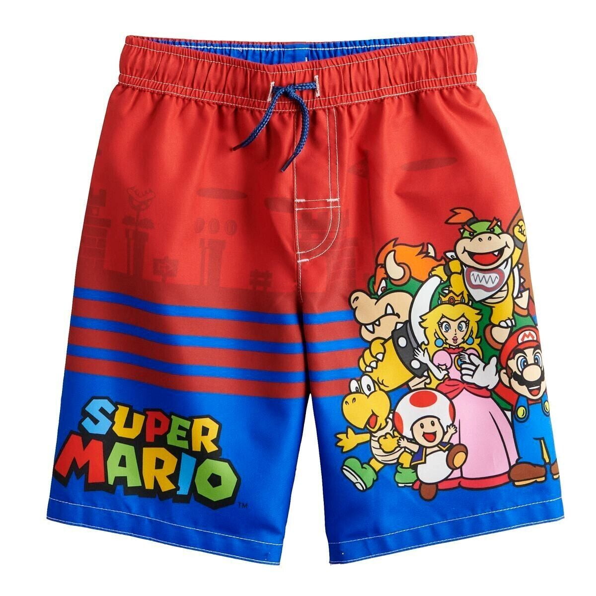 Super Mario Bros Boys' Swim Suit: Quick-Drying Bathing Trunks, Sizes 4 ...