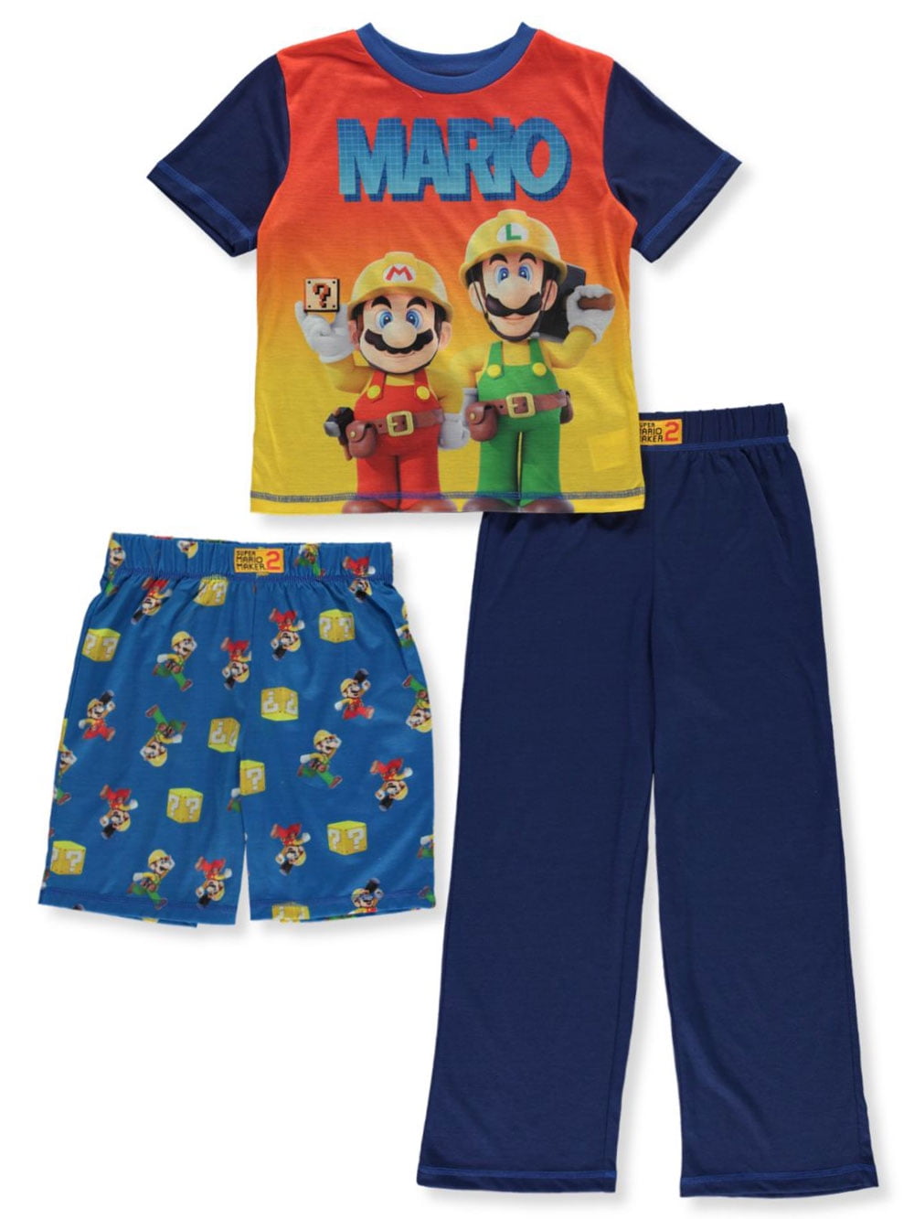 Super Mario Bros. Boys' Mario Maker 3-Piece Pajamas Set (Big Boys ...