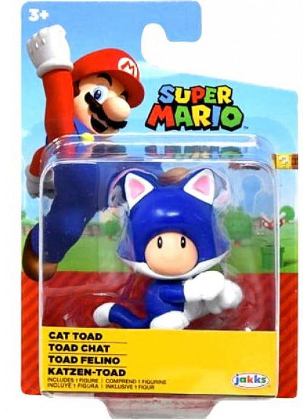 Super Mario Bros. Cat Toad Mini Figure, Pose-able, 2.5 inches, Action ...