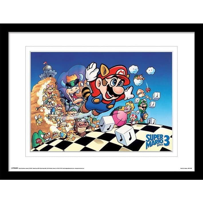 Super Mario Bros – Character Design Print (40 cm x 30 cm) (White, Blue ...