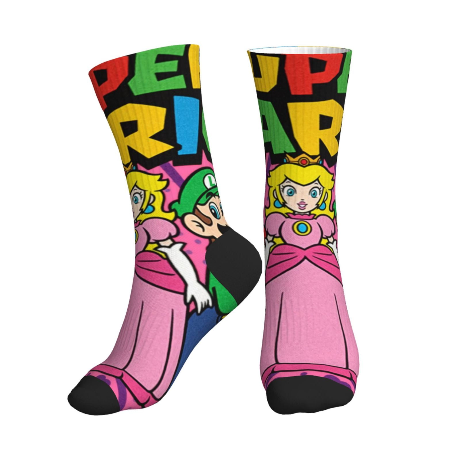Super Mario Bros Characters Logo Crew Socks, Funky Silky Comfort Socks ...