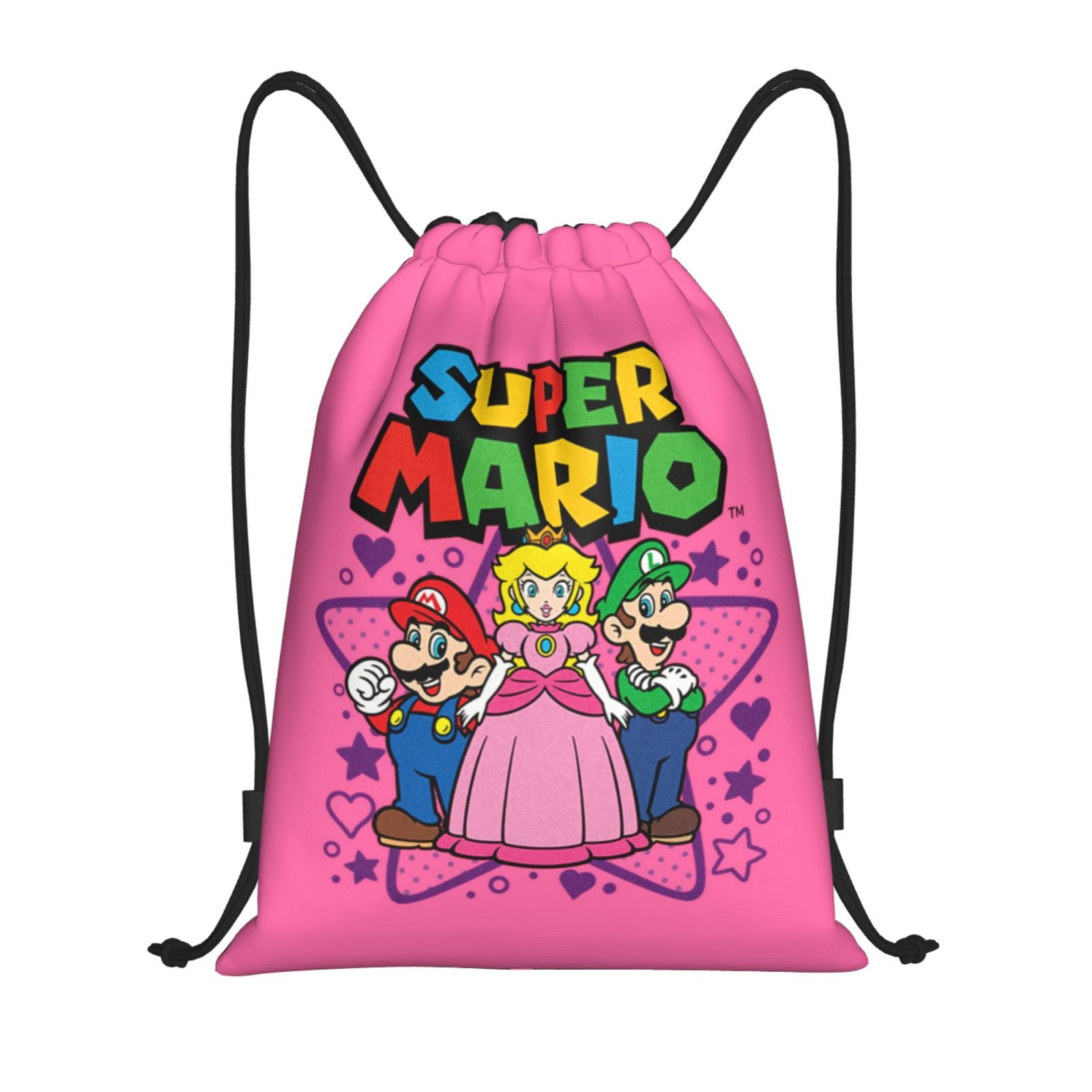 Super Mario Bros Characters Logo Drawstring Backpack Drawstring Gym ...