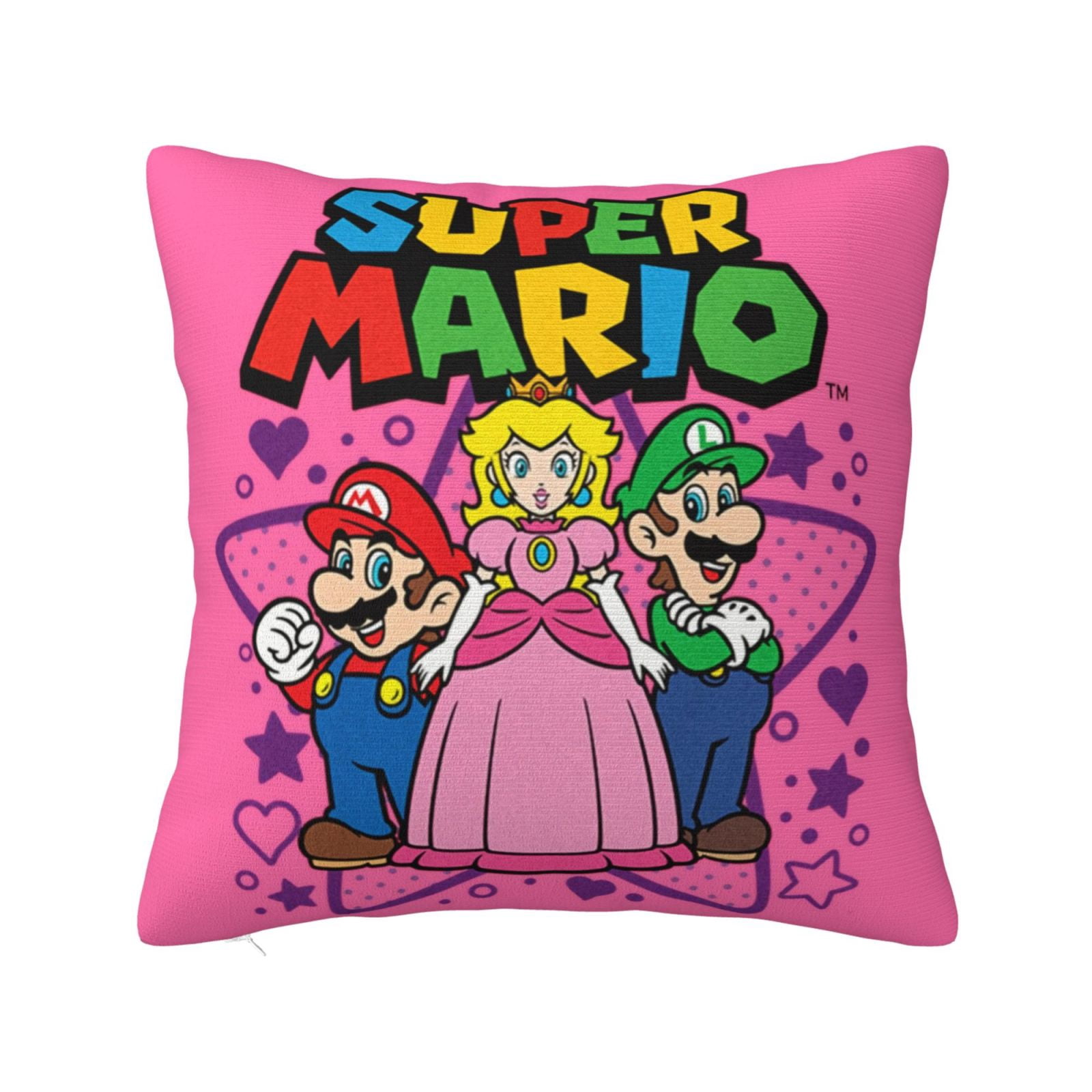 Super-Mario Bros Characters Logo Pillow Covers 22x22 Inch,Soft Throw ...