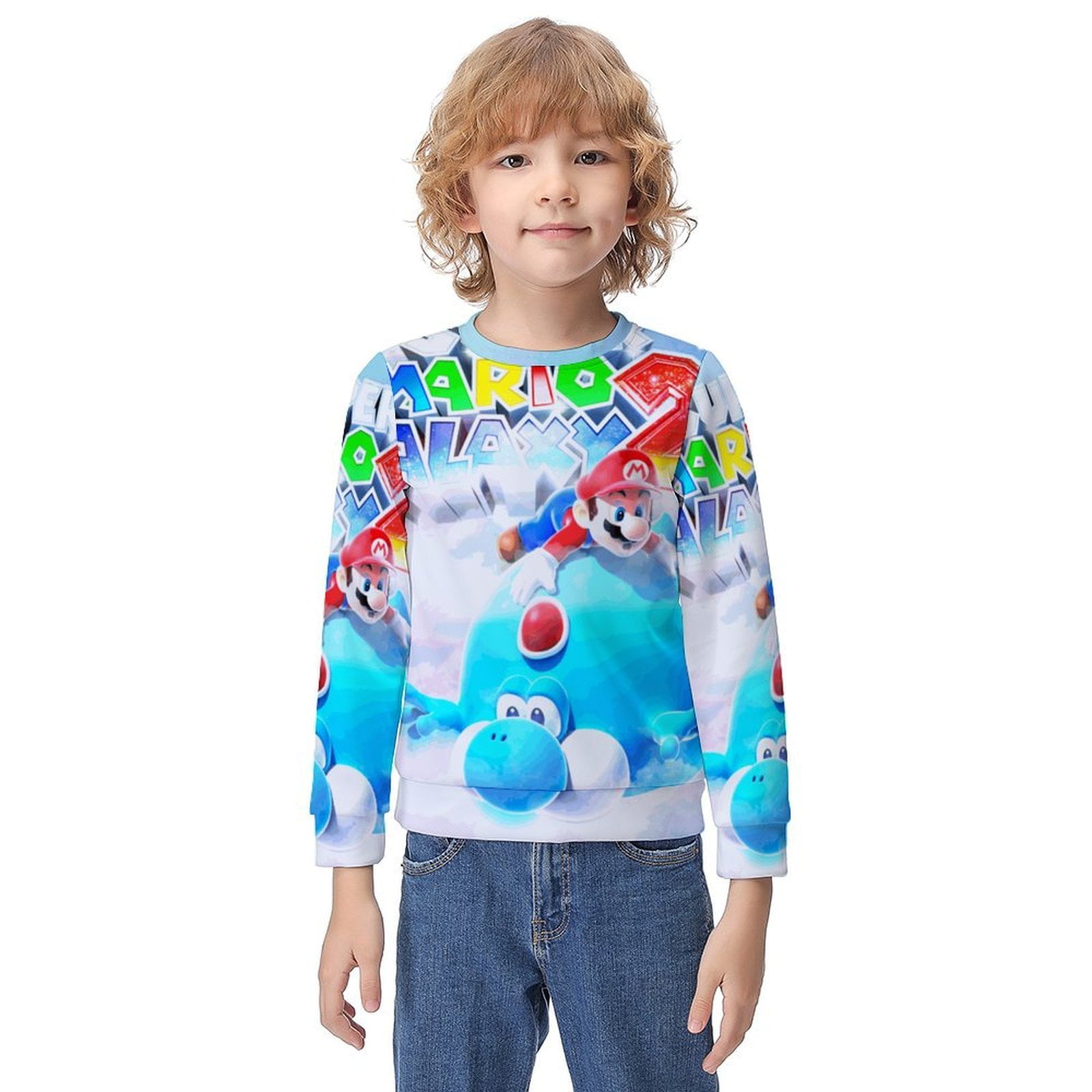 Super Mario Bros Children Pullover Sweater Sweatshirts Fashion 3D ...