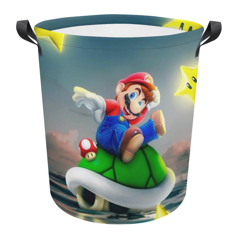 Super Mario Bros Circular Laundry Hamper Foldable Large Storage Baskets ...