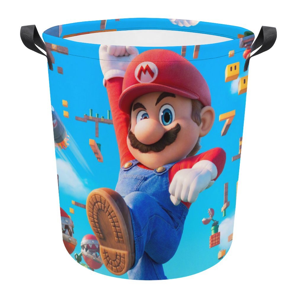 Super Mario Bros Circular Laundry Hamper Foldable Large Storage Baskets ...