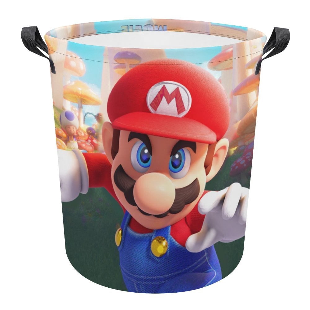 Super Mario Bros. Circular Laundry Hamper Foldable Large Storage ...