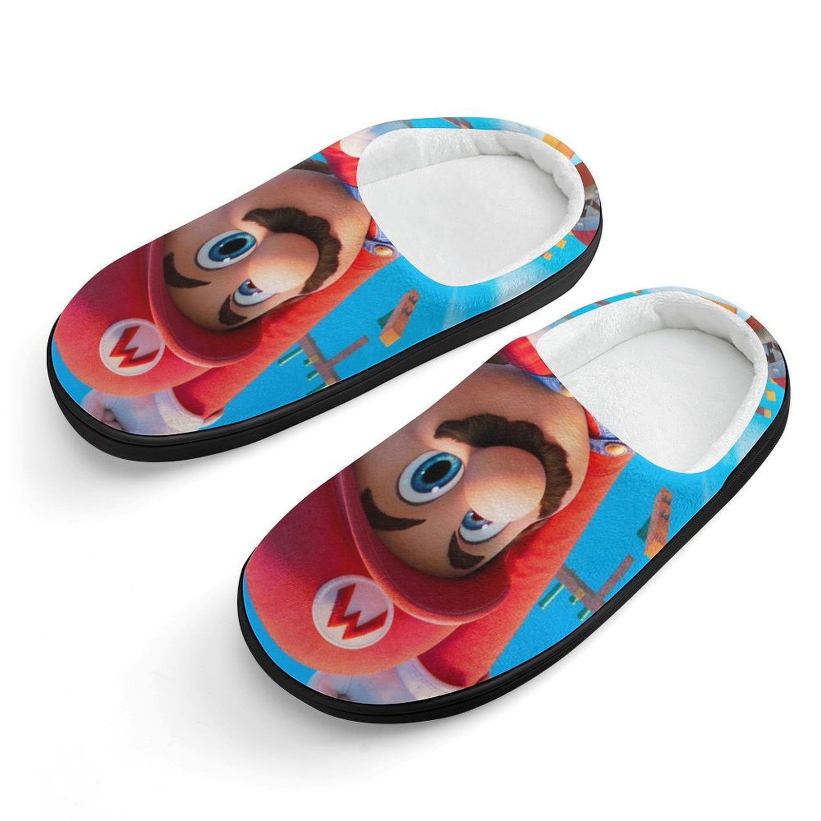 Super Mario Bros Cotton Slippers For Kids Winter Warm Soft Plush ...