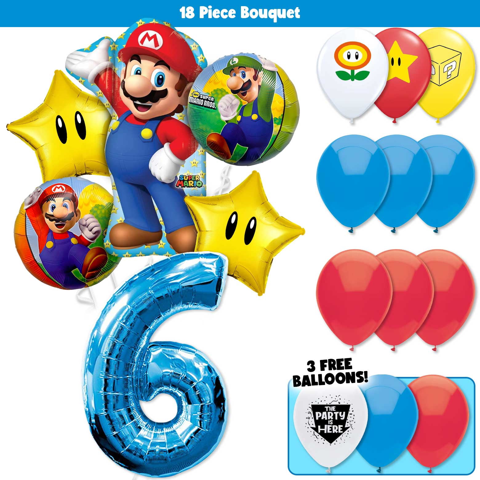 Super Mario Bros. Deluxe Balloon Bouquet Kit - Walmart.com