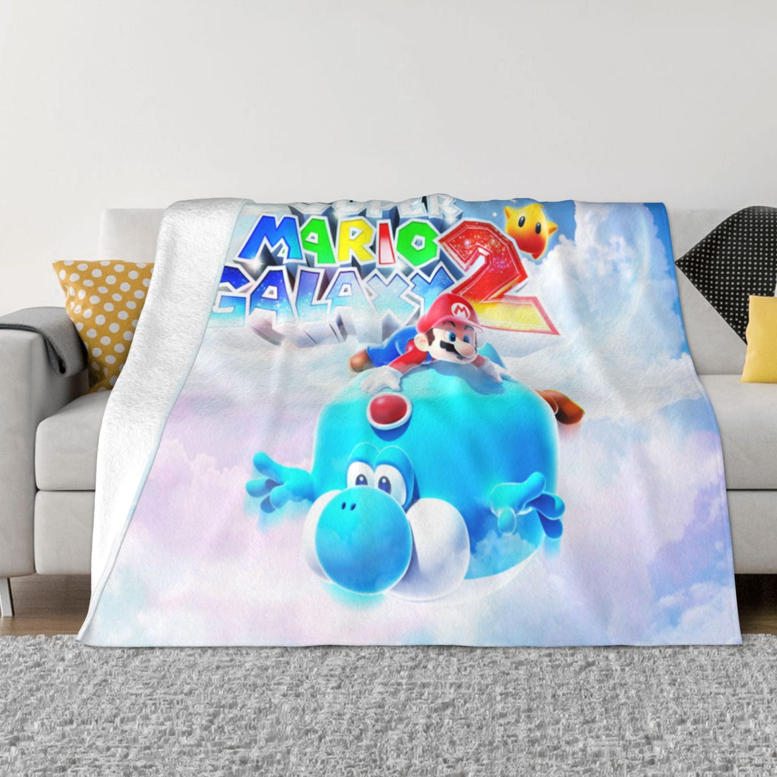 Super Mario Bros Flannel Blanket Cozy Ultra-Soft Micro Fleece Throw ...