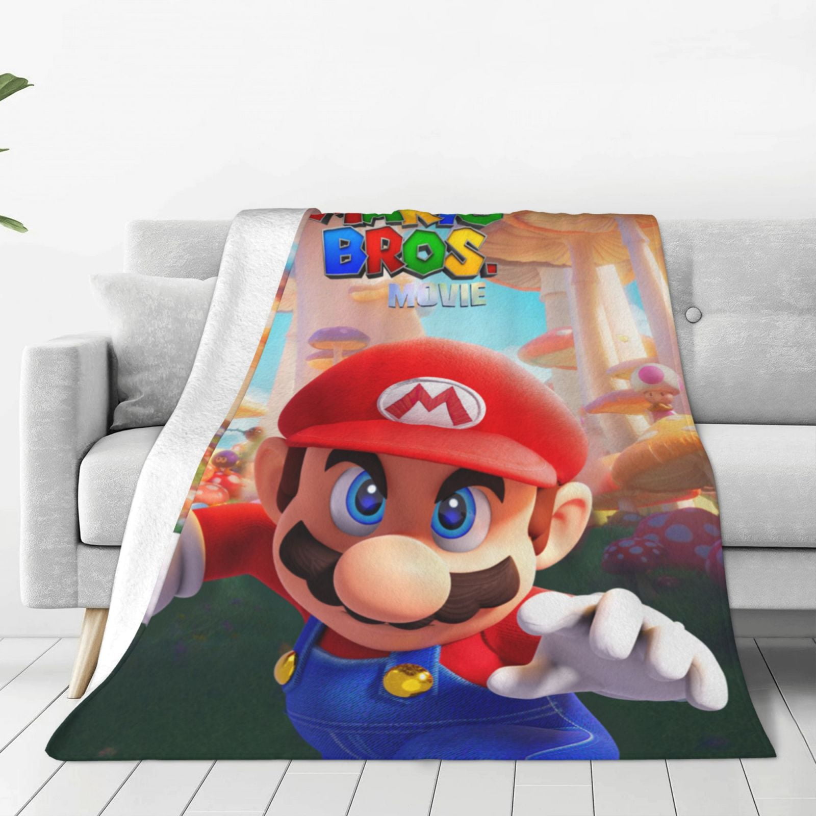 Super Mario Bros. Flannel Blanket Cozy Ultra-Soft Micro Fleece Throw ...