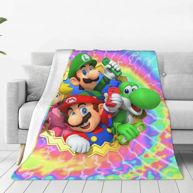Super Mario Bros Flannel Blanket Cozy Ultra-Soft Micro Fleece Throw ...