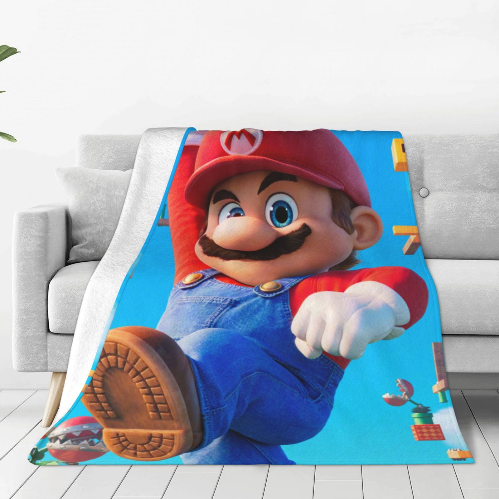 Super Mario Bros Flannel Blanket Cozy Ultra-Soft Micro Fleece Throw ...