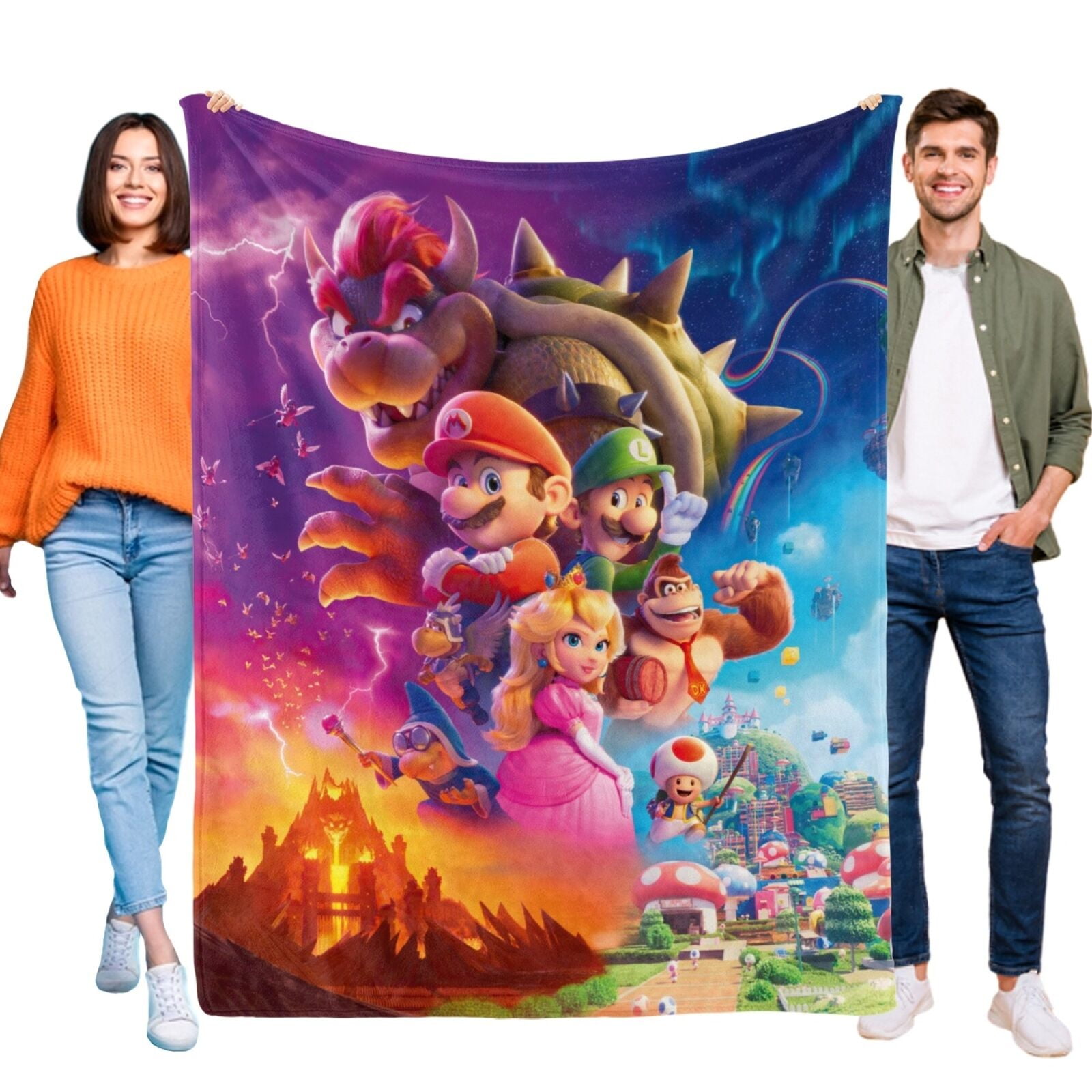 Super Mario Bros Flannel Blanket Soft Bed Sofa Couch Throw Birthday ...