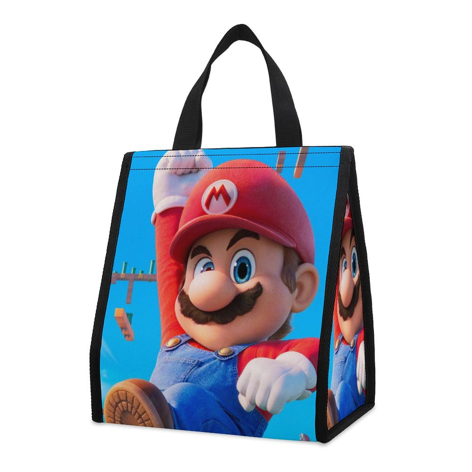 Super Mario Bros Folding Insulated Lunch Bag Portable Lunchbag Reusable ...