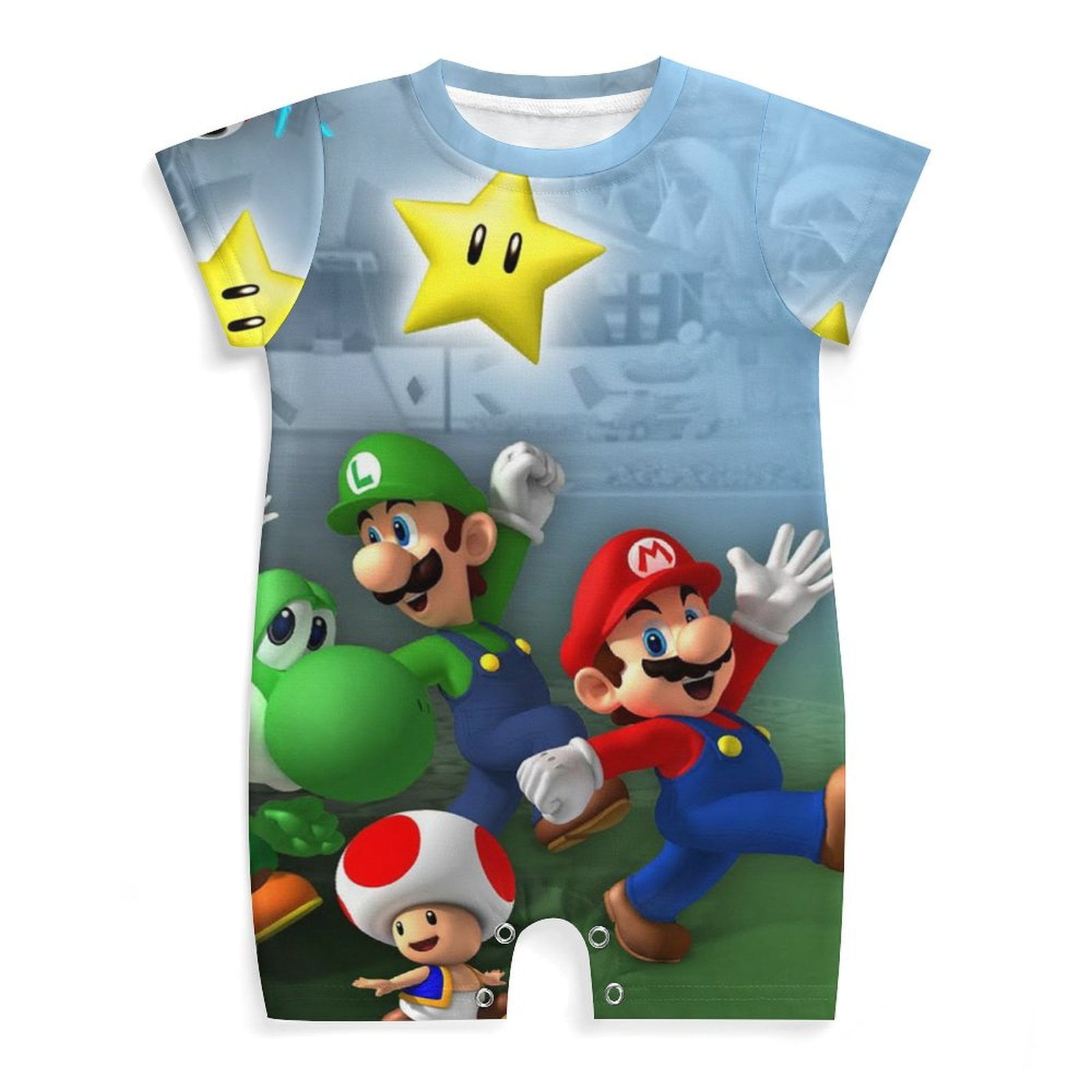 Super Mario Bros Game Baby One-Piece Rompers Short Sleeve Bodysuits ...