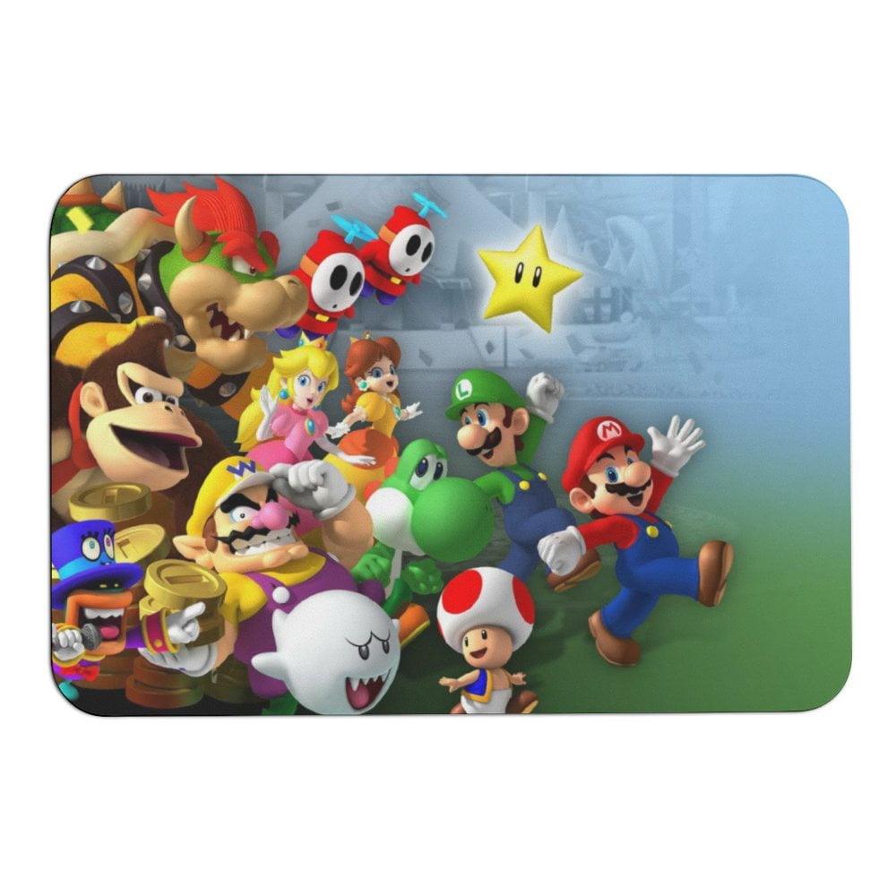 Super Mario Bros Game Diatom Mud Mat Non Slip Soft Floor Rugs Doormat ...