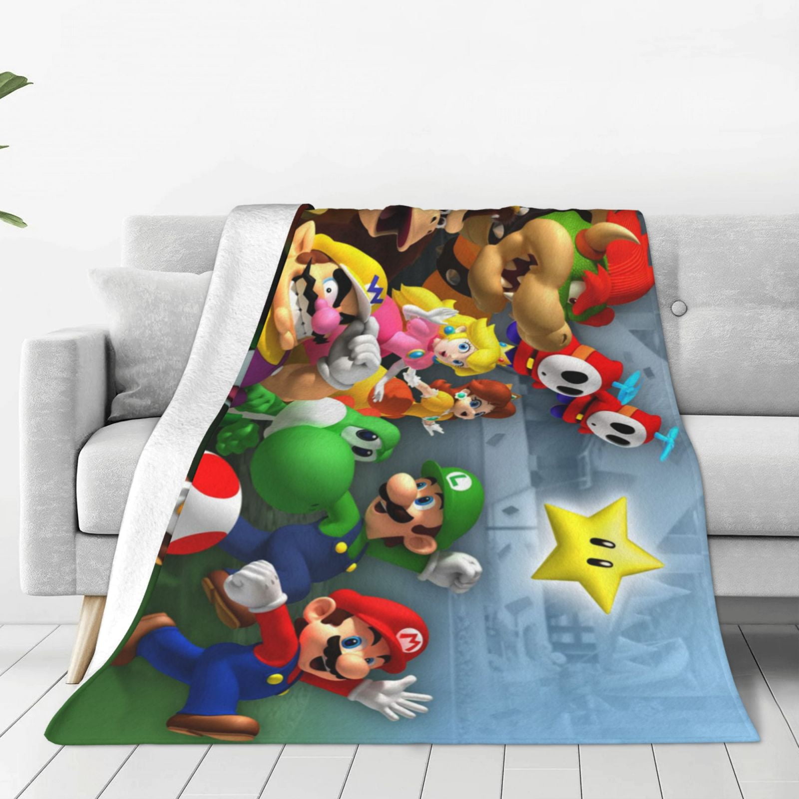 Super Mario Bros Game Flannel Blanket Cozy Ultra-Soft Micro Fleece ...