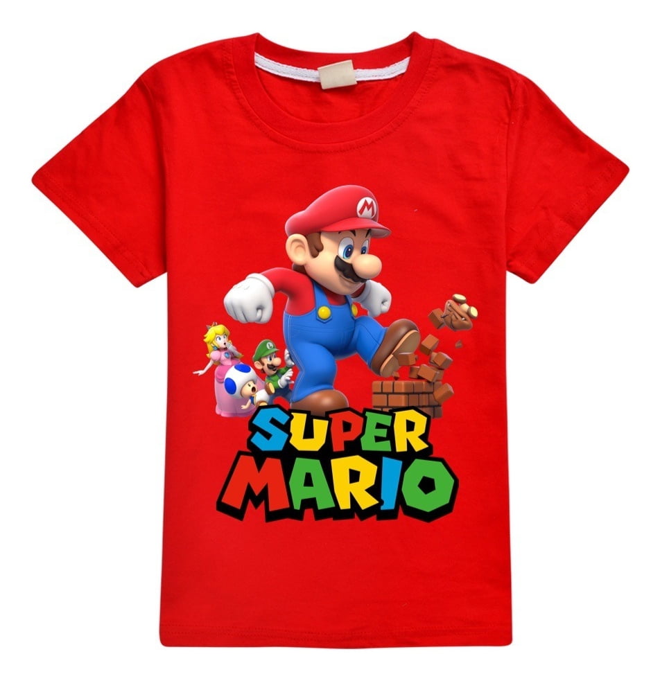 Super Mario Bros Kids Tshirt Tee Highlighting Bowser Wario Waluigi ...