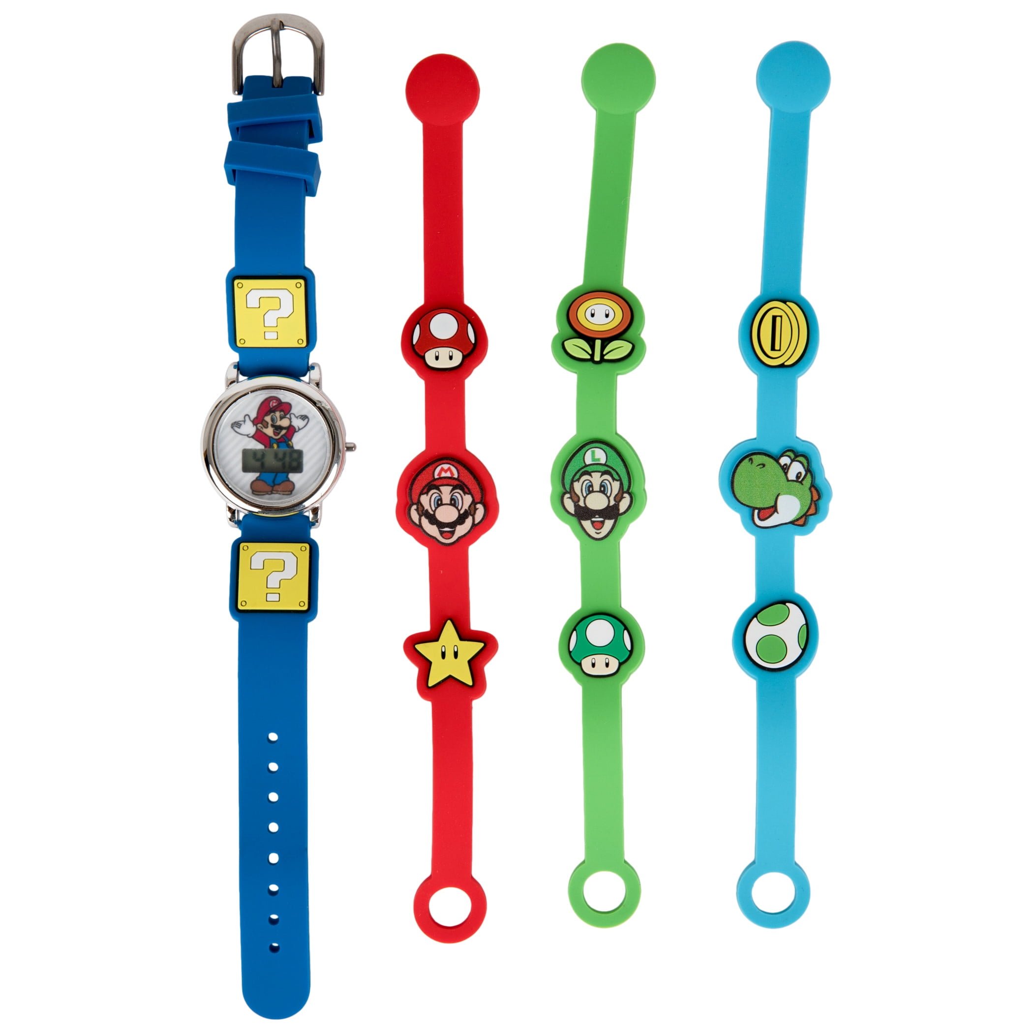 Super Mario Bros. LCD Watch with 3 Bracelets Set - Walmart.com