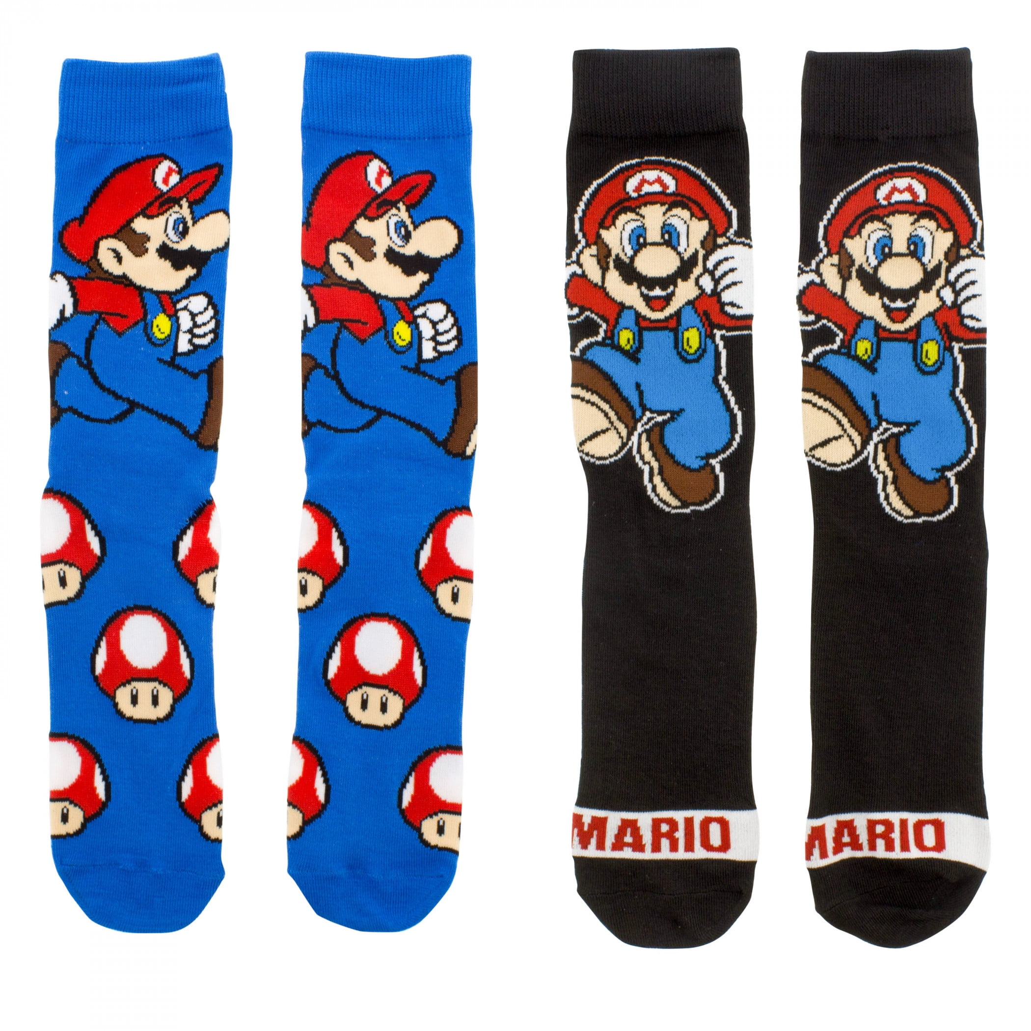 Super Mario Bros 884002 Super Mario Bros. Level Up Crew Socks, Multi ...