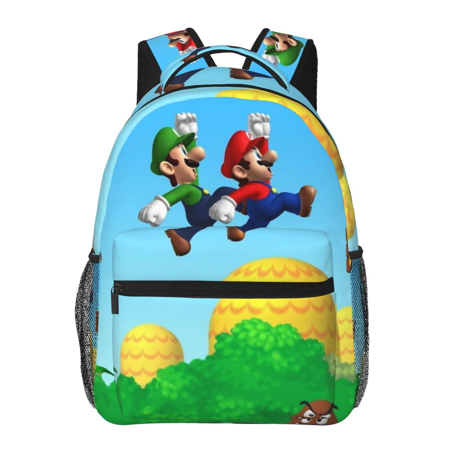 Super Mario Bros Luigi Adjustable Laptop Backpack School Student Book ...