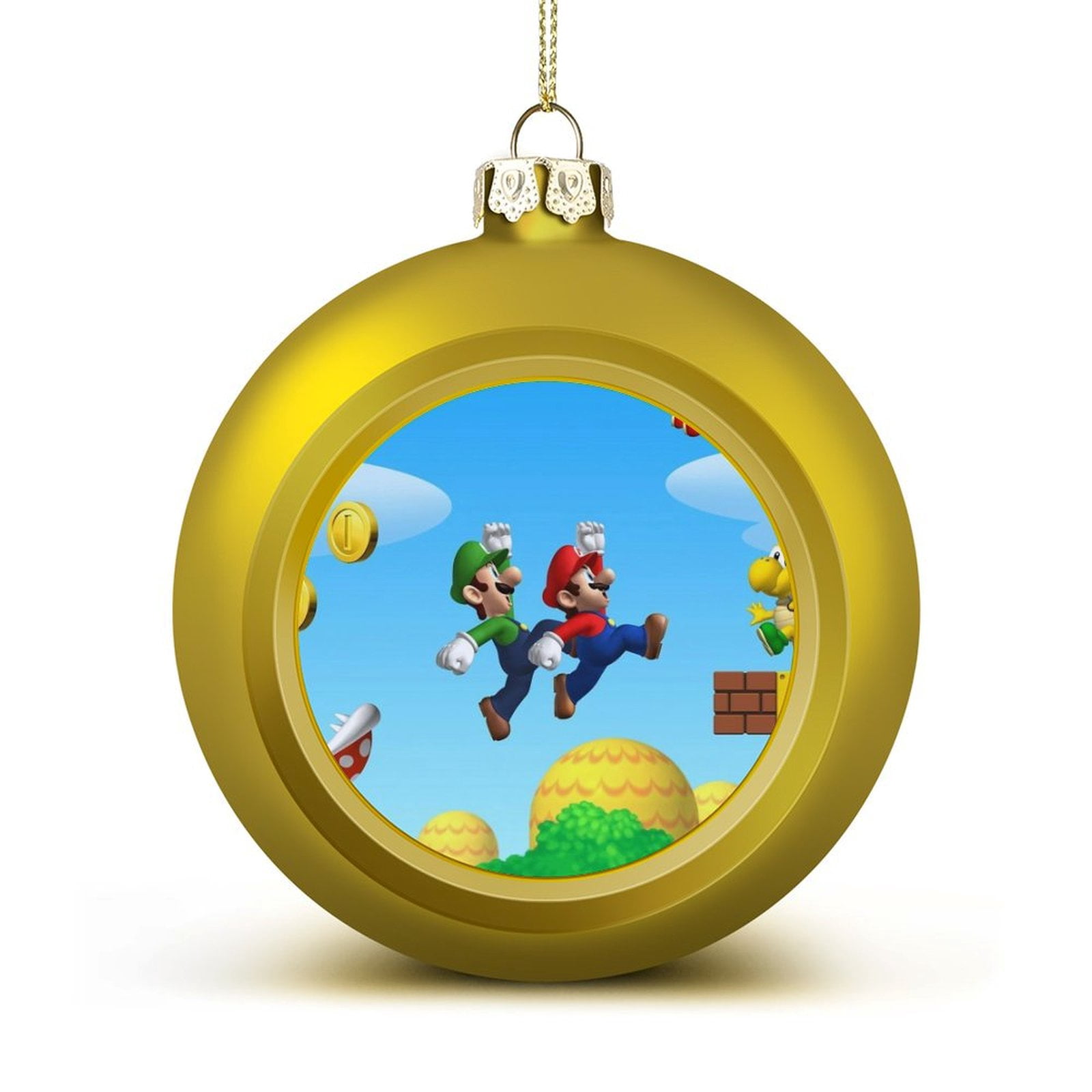Super Mario Bros Luigi Christmas Balls Decor Sparkling Christmas Tree ...