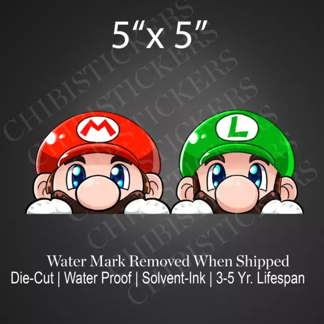 Super Mario Bros Luigi Daisy Super Mario Vinyl Sticker Waterproof Vinyl ...
