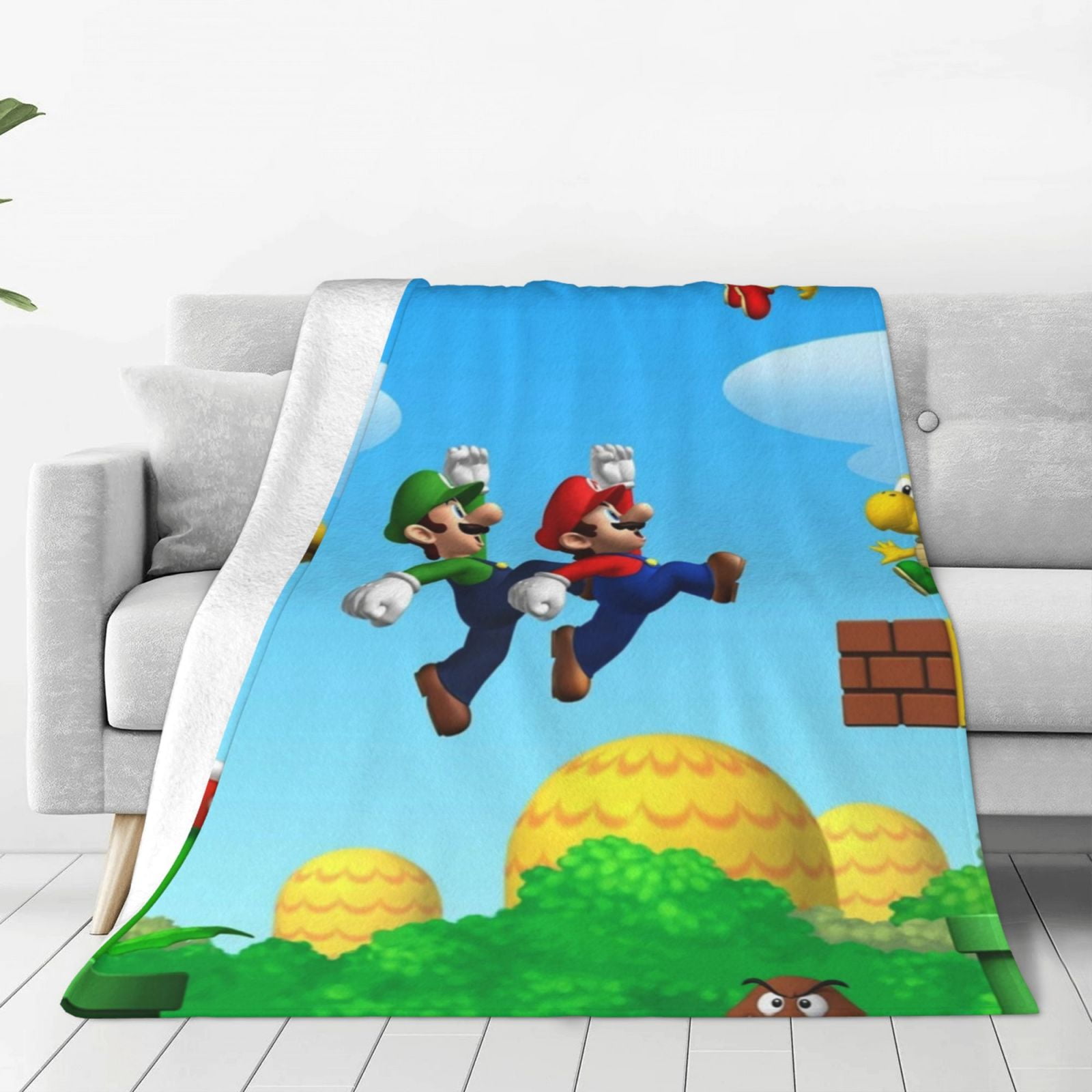 Super Mario Bros Luigi Flannel Blanket Cozy Ultra-Soft Micro Fleece ...