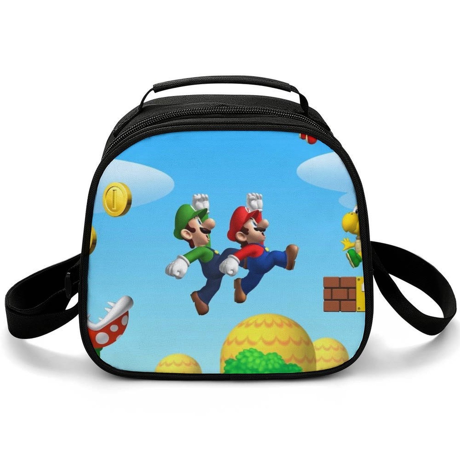 Super Mario Bros Luigi Insulated Lunch Bag Portable Lunch Box Reusable ...