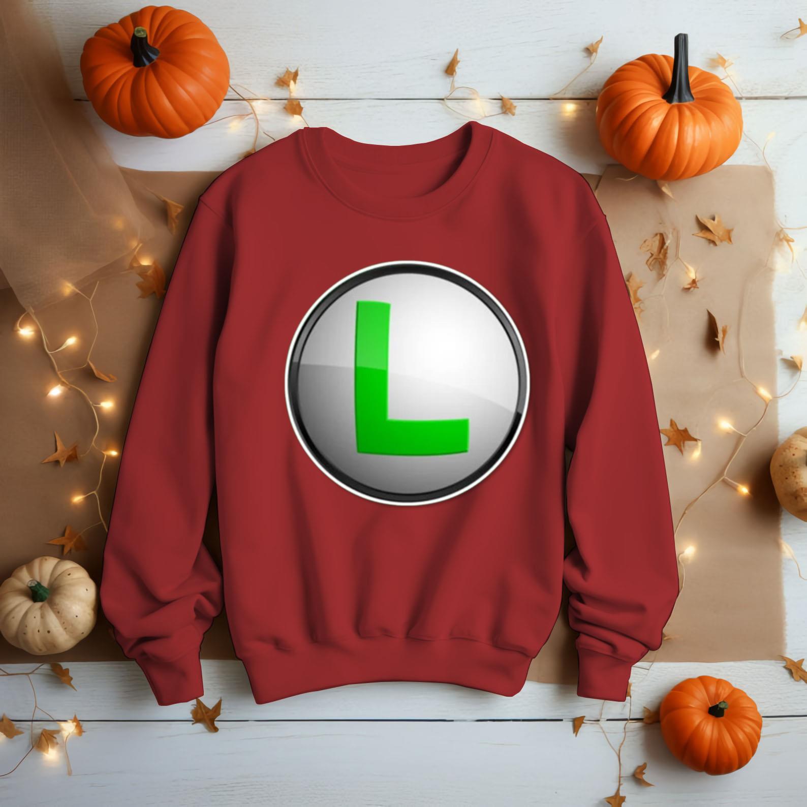 Super Mario Bros Luigi Logo sweat shirt- New - Walmart.com