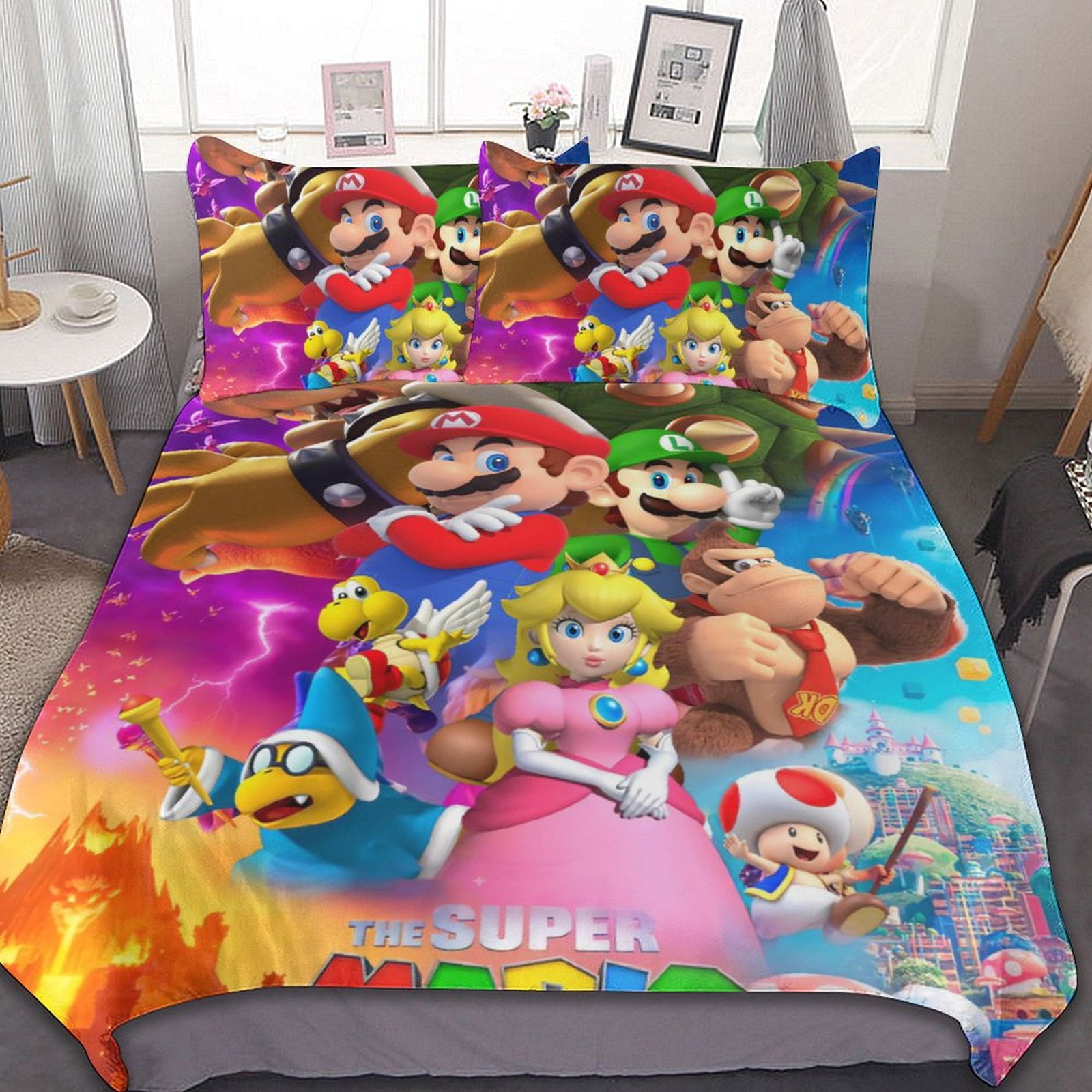 Super Mario Bros Luigi Movie 3 Piece Bedding Sets Decor Comforter Sets ...