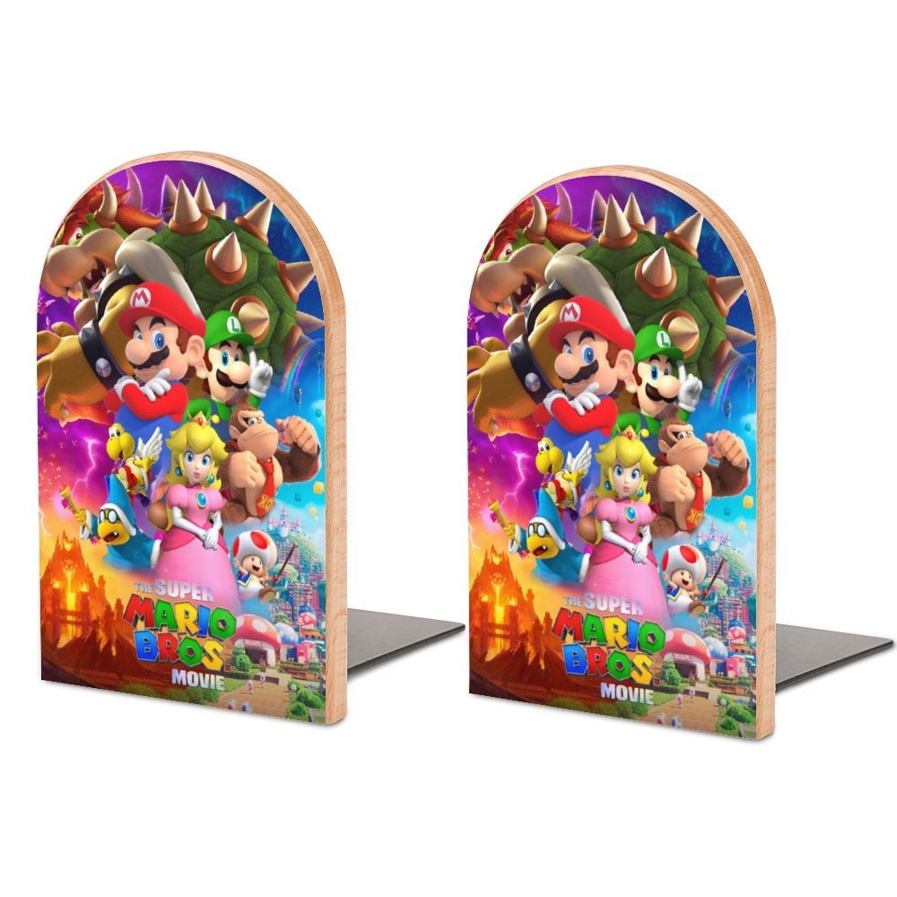 Super Mario Bros Luigi Movie Bookends Wood Book Divider Decorative ...