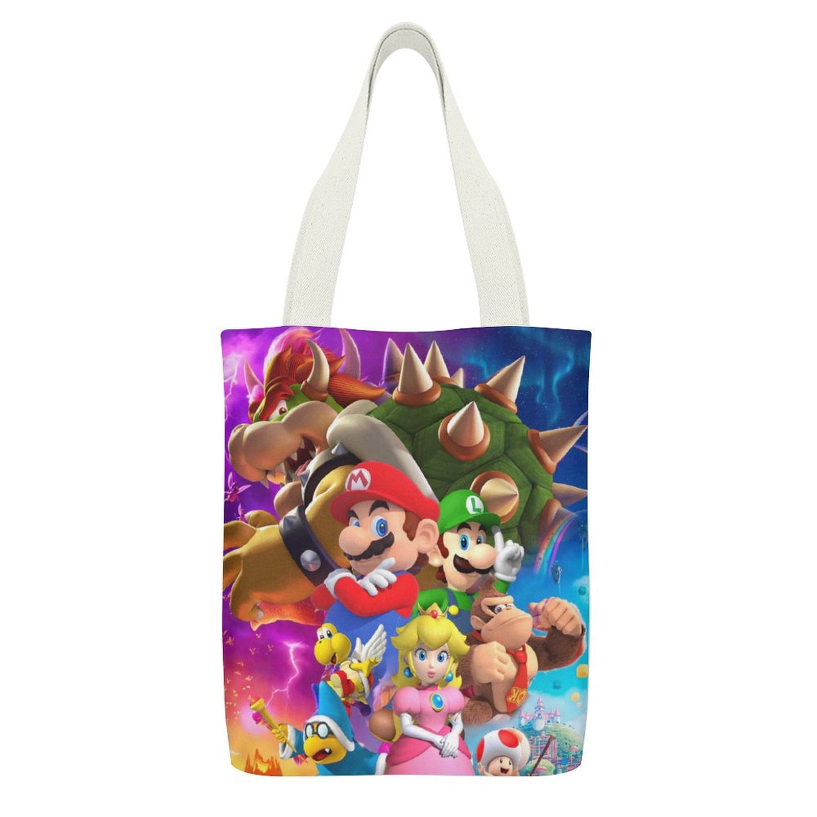 Super Mario Bros Luigi Movie Canvas Tote Bag Zipper Book Tote Bag Daily ...