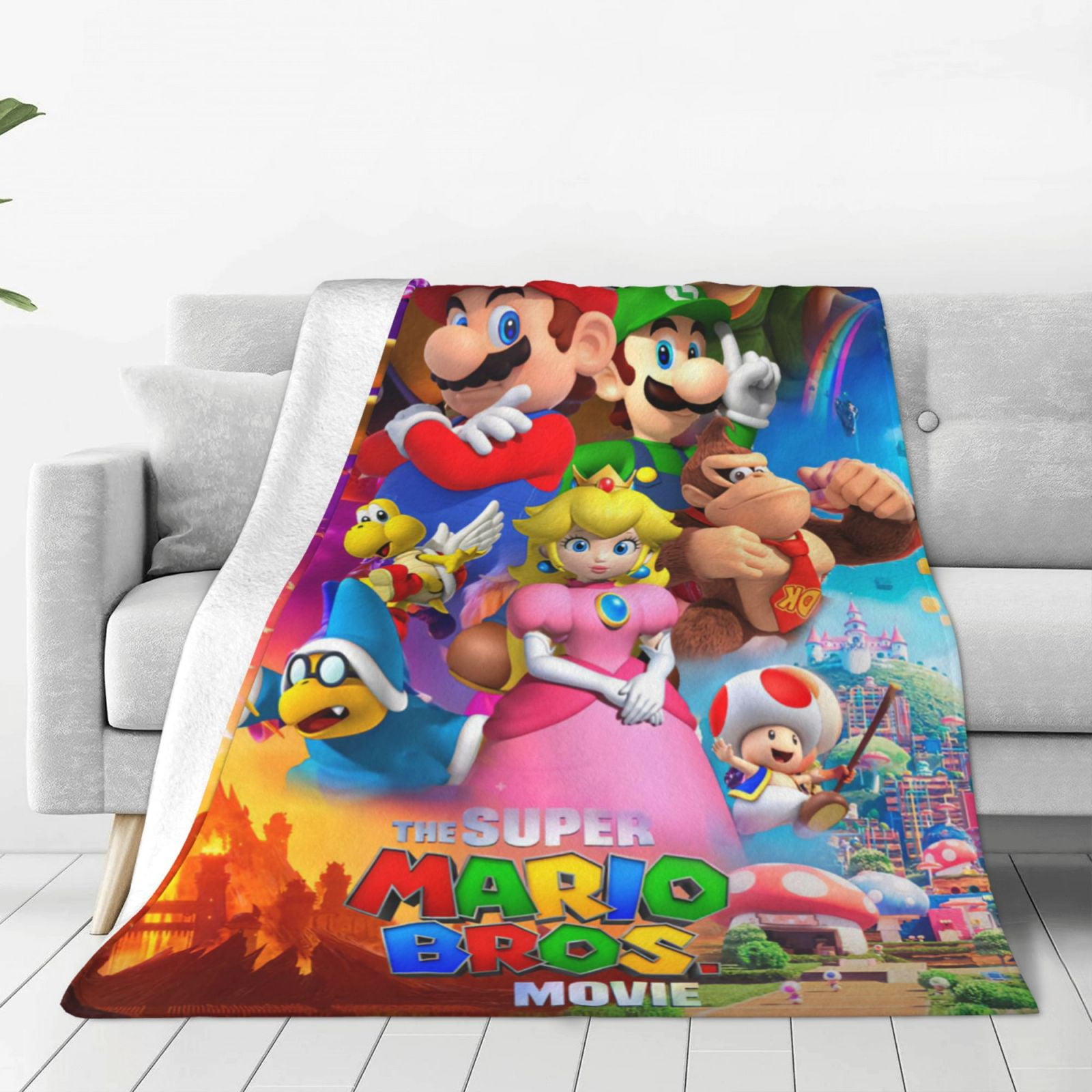 Super Mario Bros Luigi Movie Flannel Blanket Cozy Ultra-Soft Micro ...