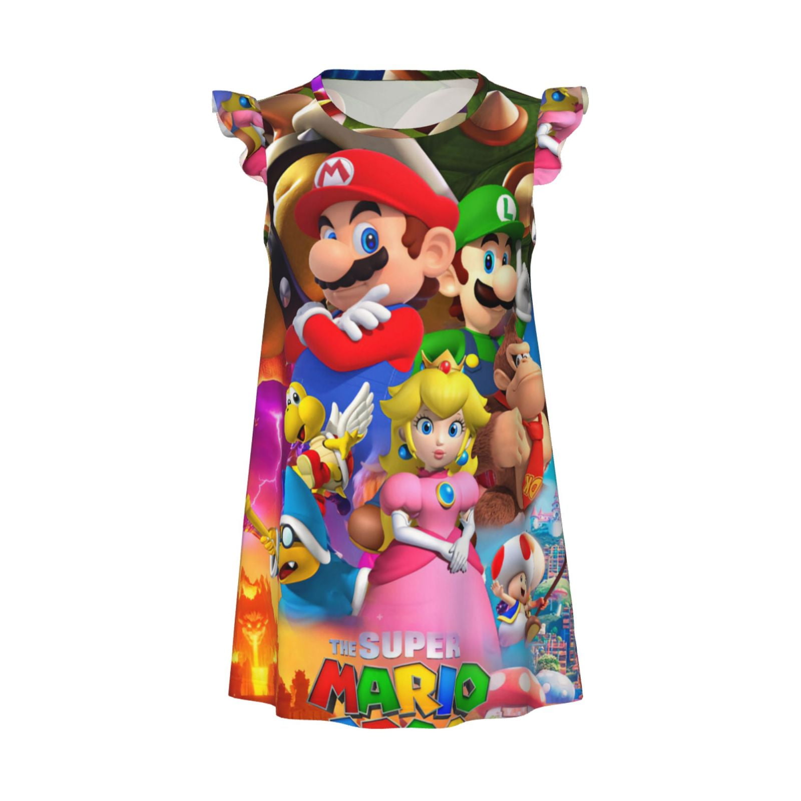 Super Mario Bros Luigi Movie Girls Nightgowns Pajamas Dress Summer Soft ...