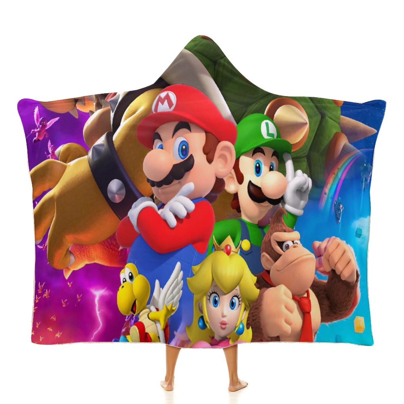 Super Mario Bros Luigi Movie Soft Wearable Blanket Hoodie Hooded ...