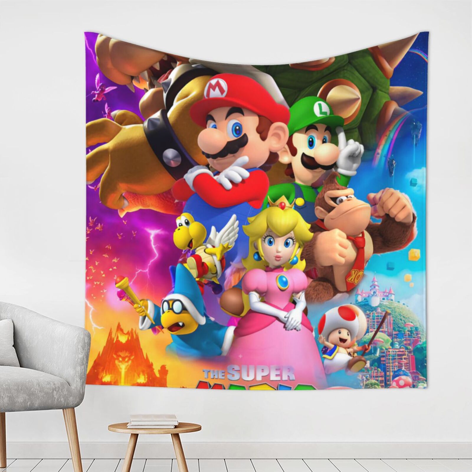 Super Mario Bros Luigi Movie Tapestry Decoration Luxury Wall Hanging ...