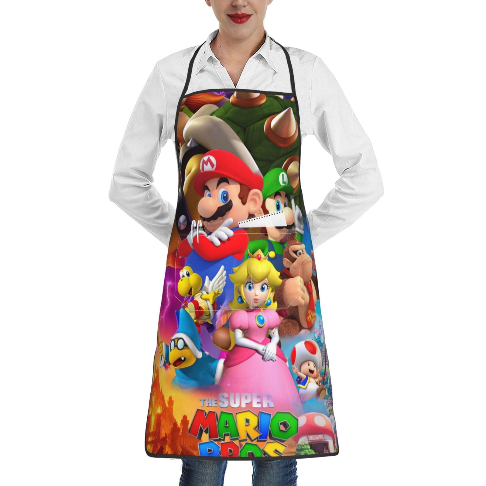 Super Mario Bros Luigi Movie Waterproof Apron Home Decor Kitchen ...